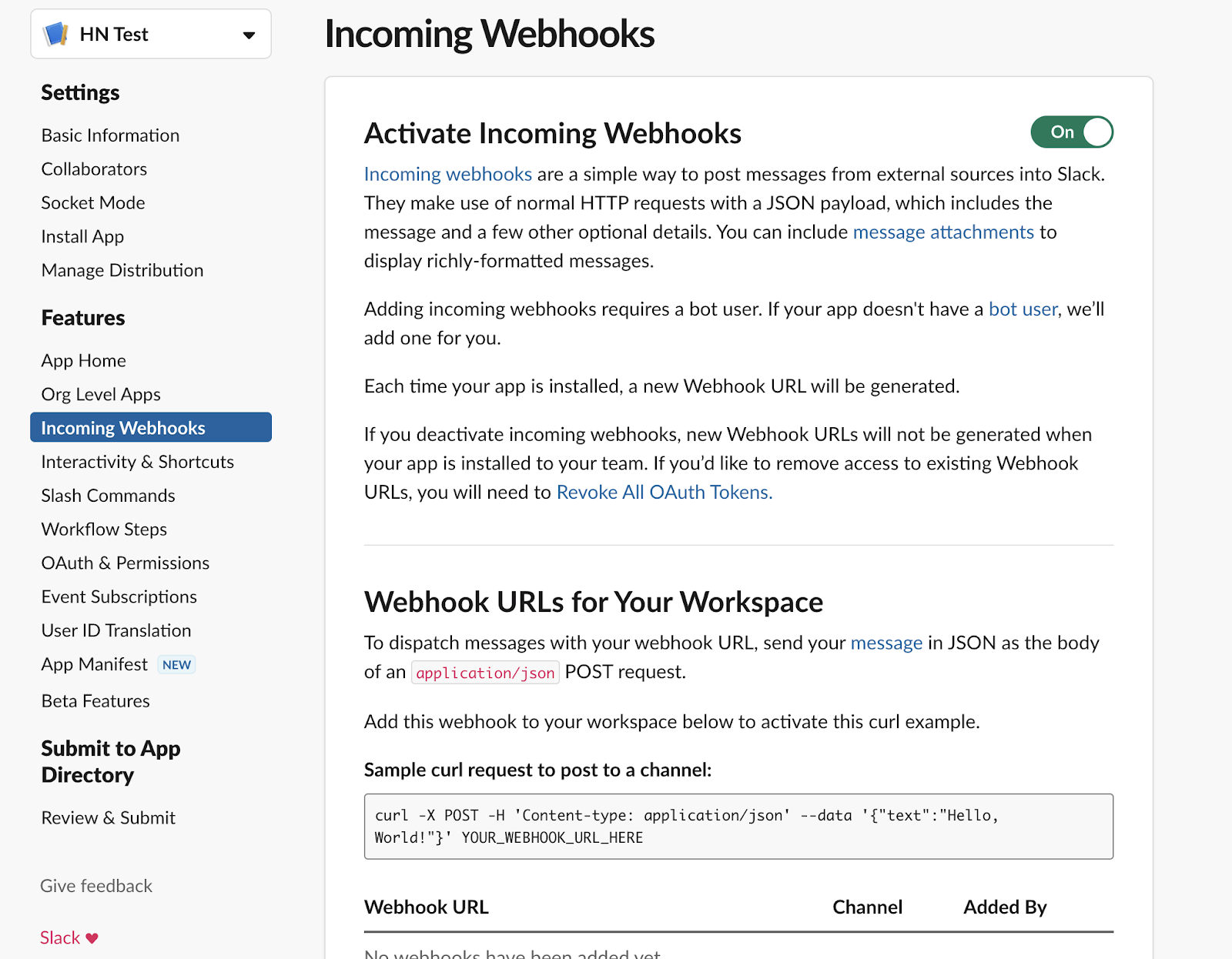 Slack Integration (SlackBot Webhook Setup) – HackNotice