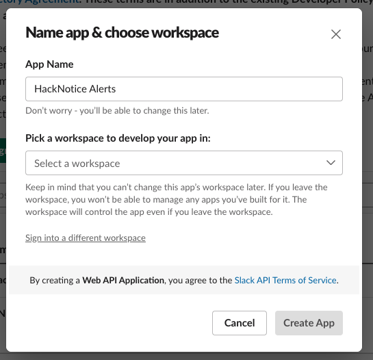 Slack Integration (SlackBot Webhook Setup) – HackNotice